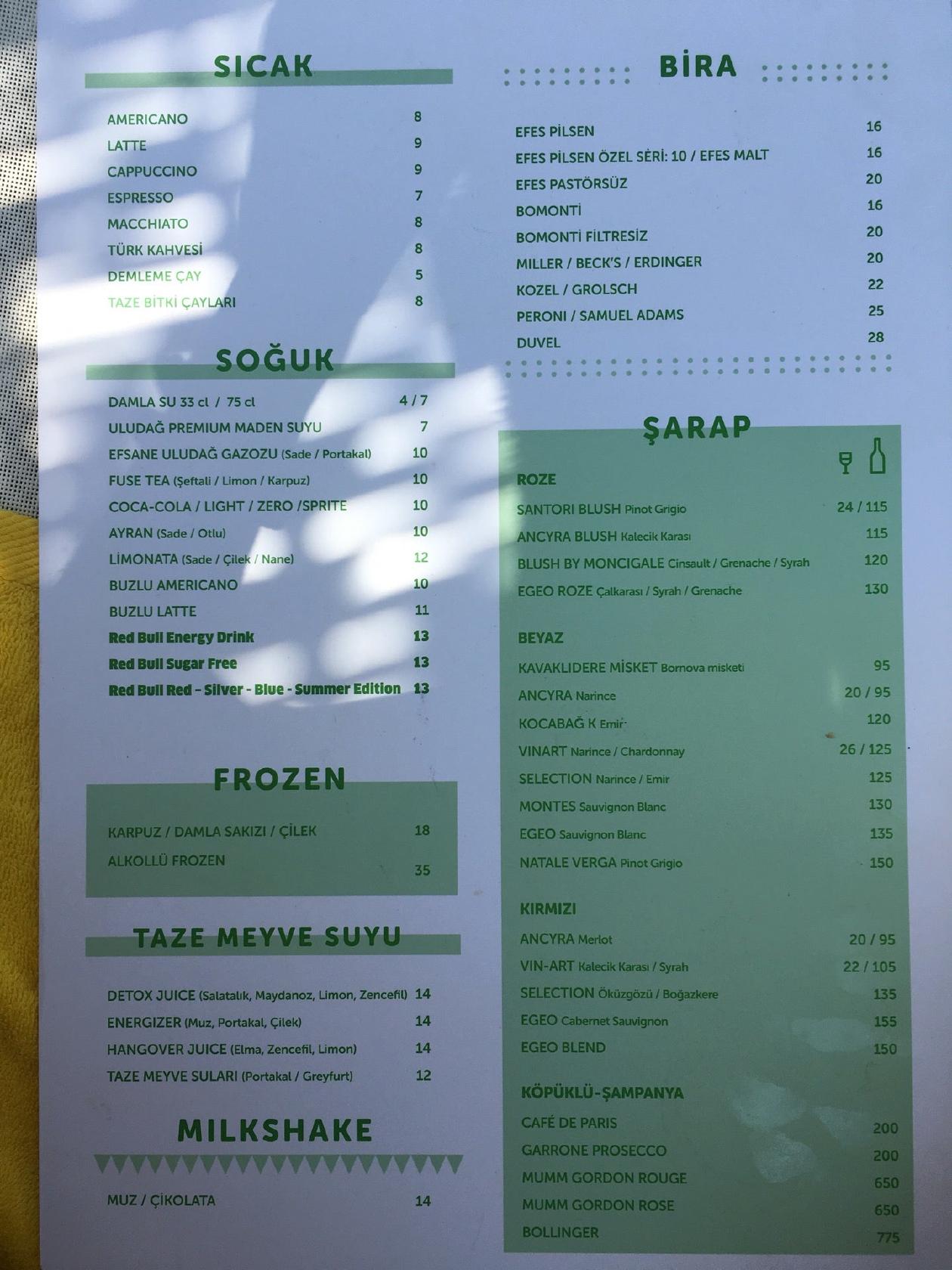 Menu at Ferdi Baba Restaurant - Çeşme Port Alaçatı, Alaçatı, -1 Sok. No ...