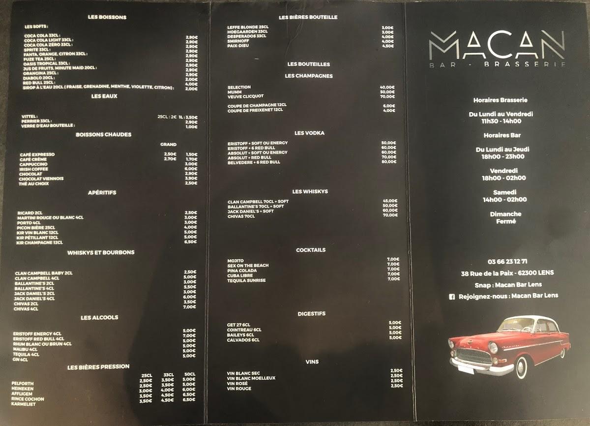 Menu at Macan bar, Lens