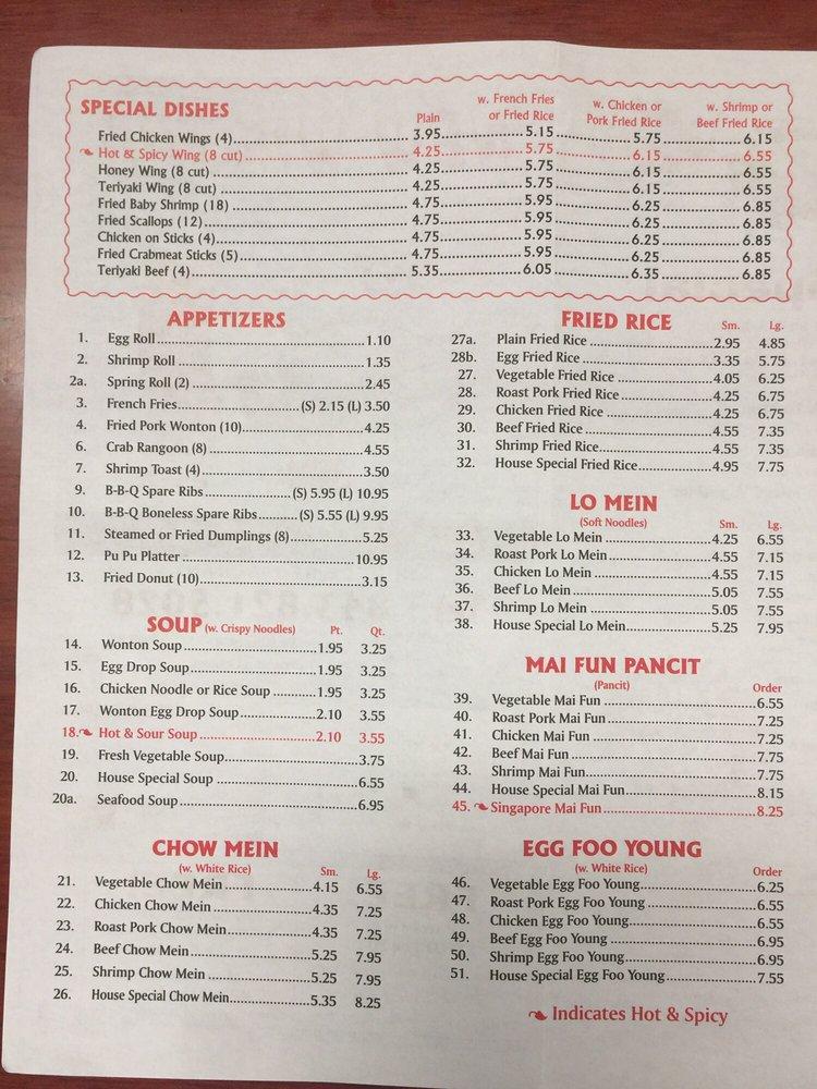 Menu at New Winner Chinese Restaurant, Summerville
