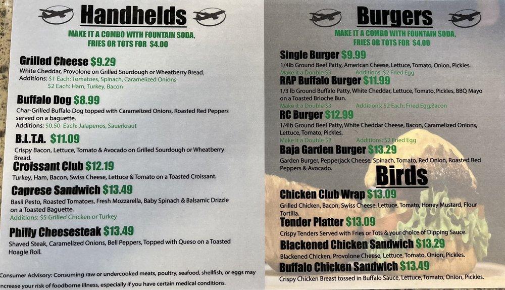 Menu at Tailwind Concessions pub & bar, Rapid City