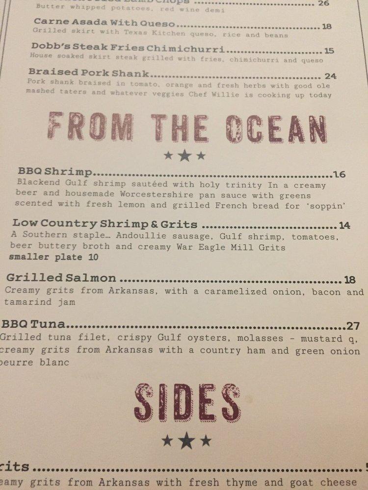 Menu at 1836 Texas Kitchen pub & bar, Tyler, Crow Rd