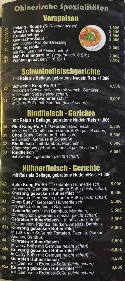 Menu at China-Restaurant Fung Wong, Wangen im Allgäu