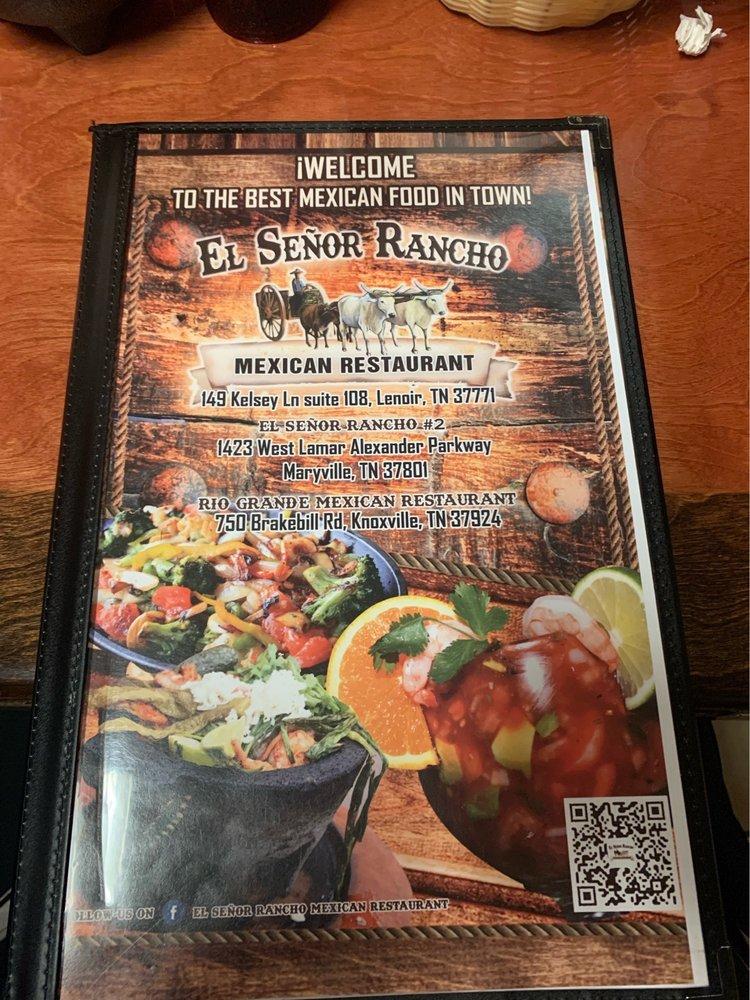 Menu at El Señor Rancho restaurant, Lenoir City