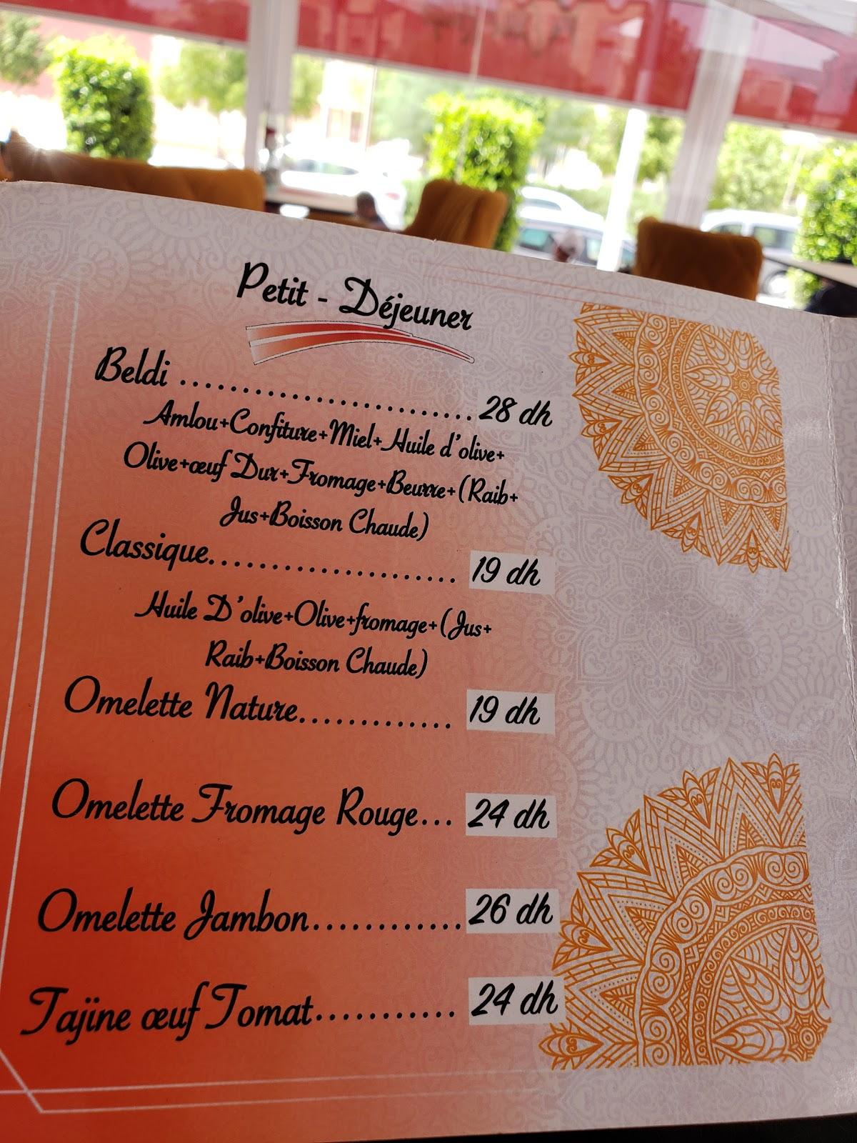 Menu au Etoile Rouge restaurant, Oujda