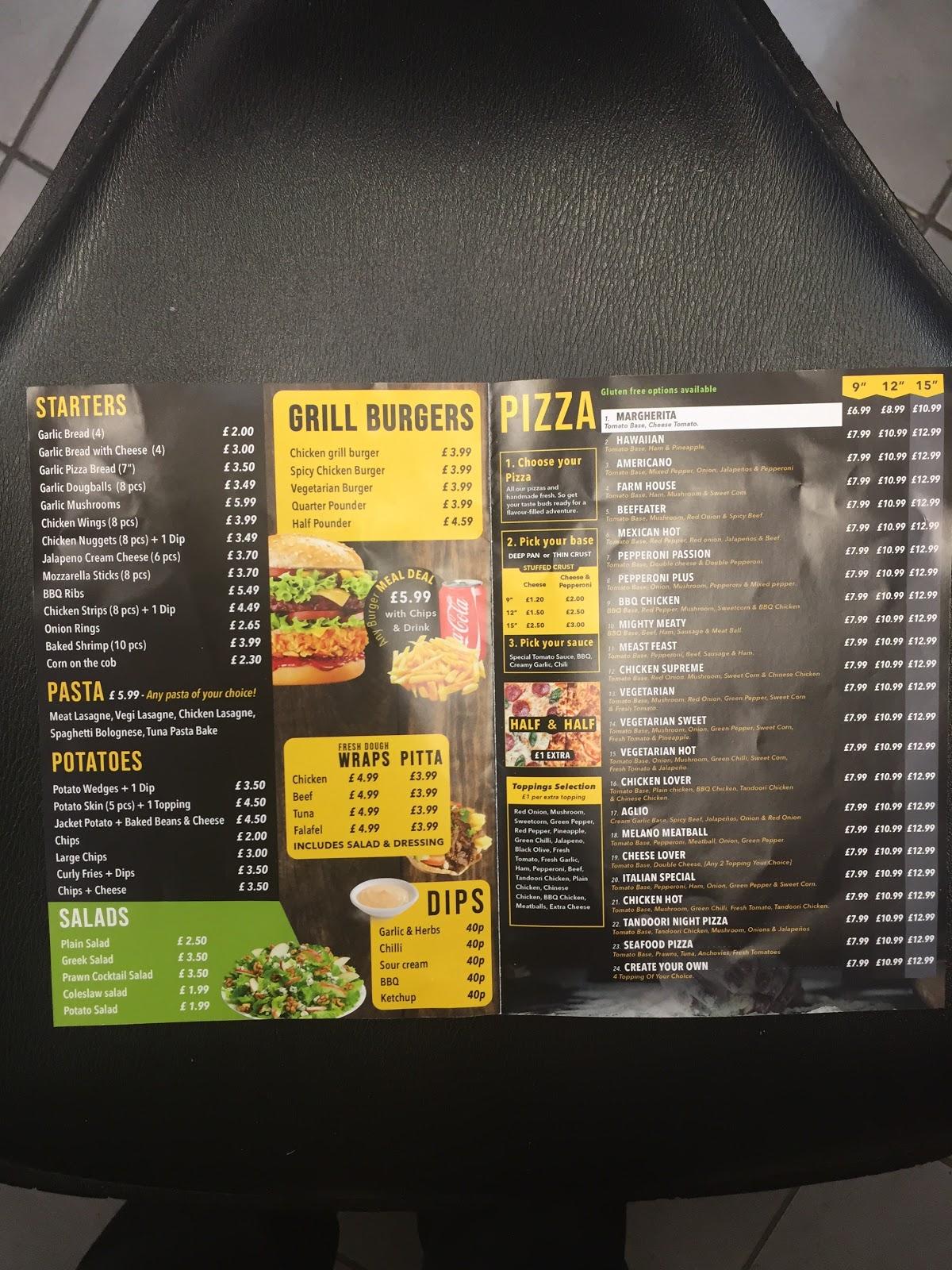 Menu at Italiano Pizza restaurant, Kingston upon Thames