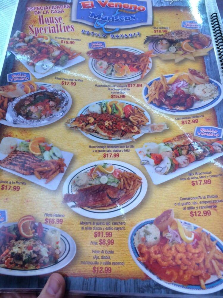 Menu at Marisco's El Veneno pub & bar, Chicago, S Pulaski Rd #4151