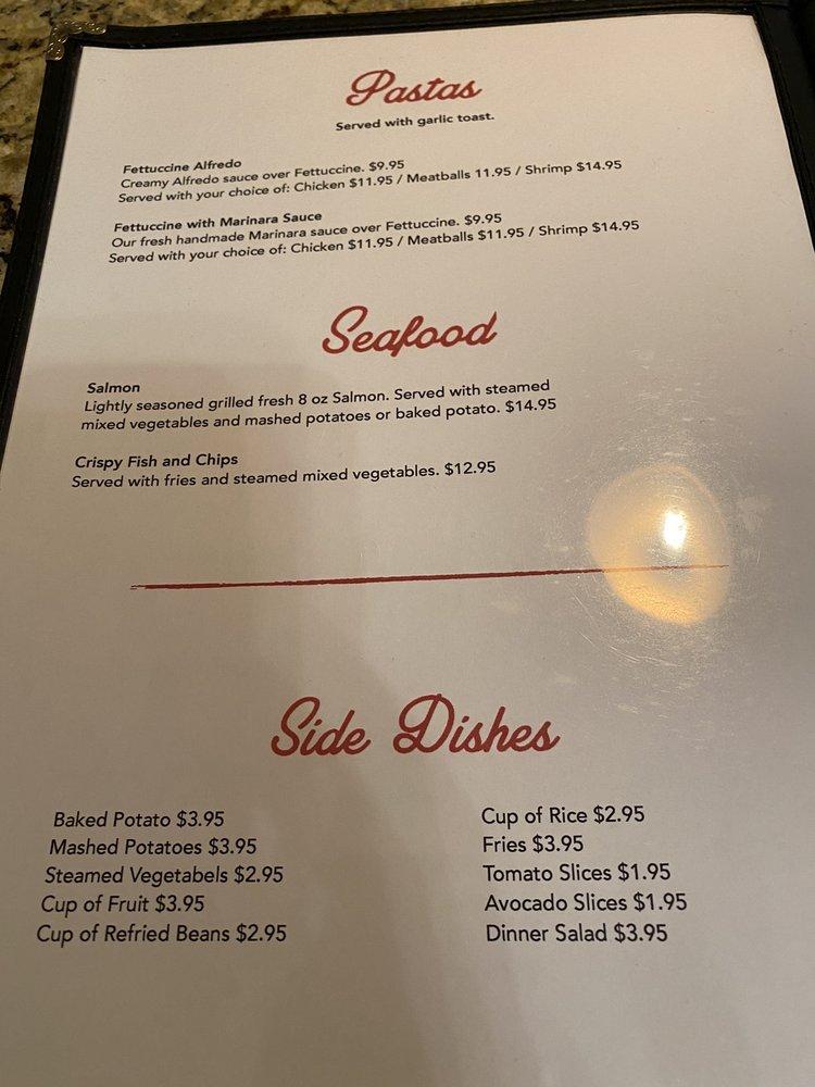 Menu at Patty's Cafe, Rosamond