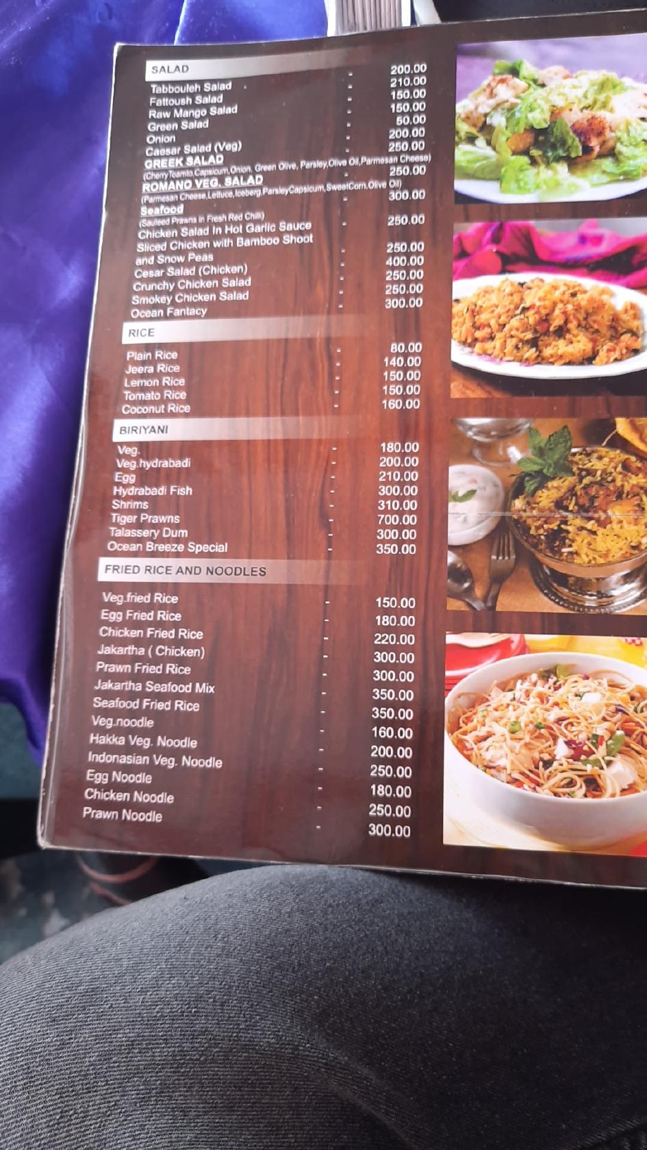 Menu at Ocean Breeze Grill House - Best Restaurant in Kovalam, Kovalam