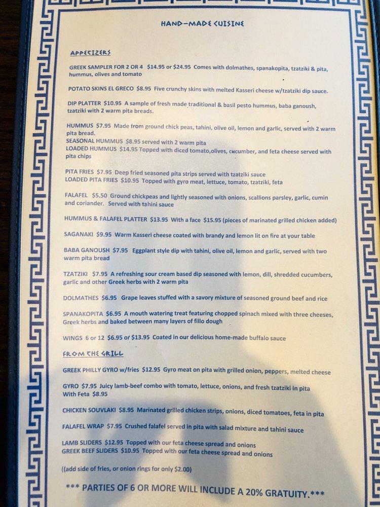 Menu at The Greek Kitchen restaurant, Kirkwood, 343 S Kirkwood Rd #101