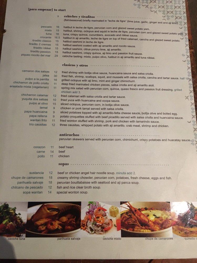 Menu at El Rocoto restaurant, Gardena, Artesia Blvd