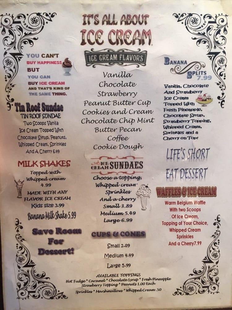 Menu at Homer's Restaurant, Andover Township