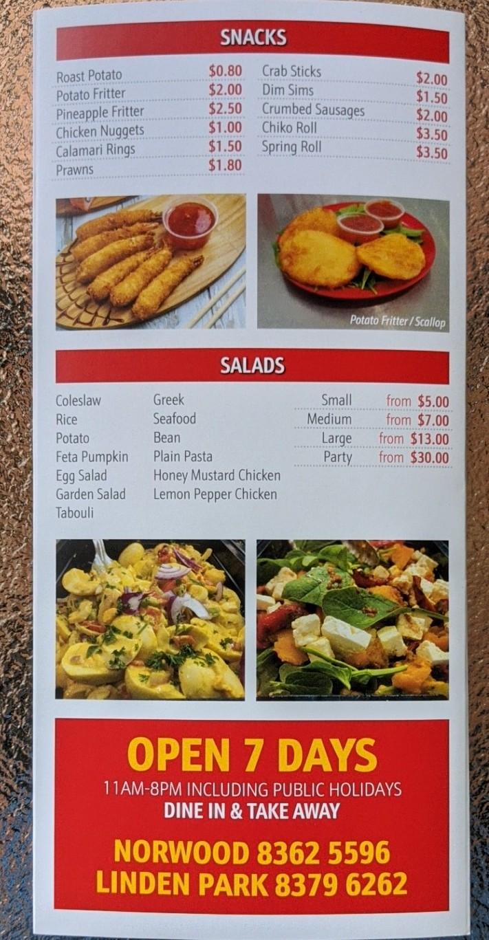 Menu at Chicken Time Norwood fast food, Norwood, 65 The Parade