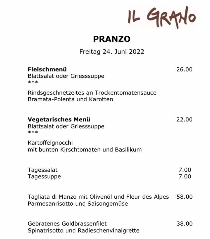 Speisekarte von IL GRANO, Büren an der Aare, Ländte 38