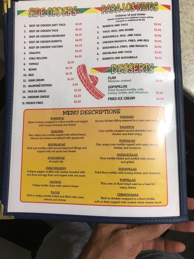 Menu at El Canelo Restaurant, Oakland