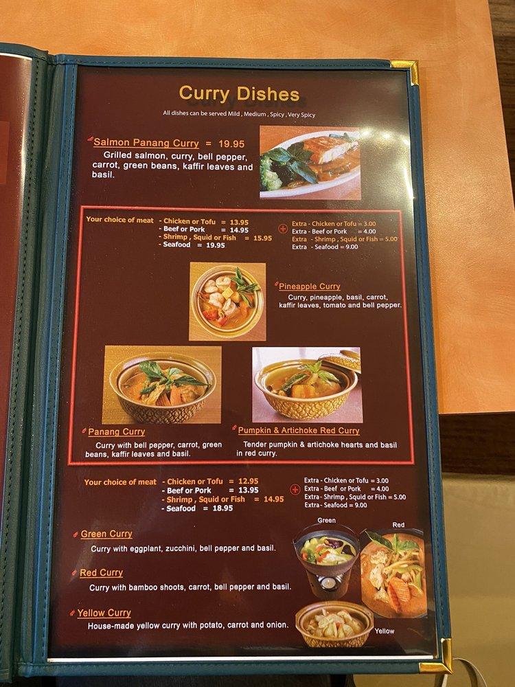 Menu at Ginger Thai Kitchen restaurant, Salinas