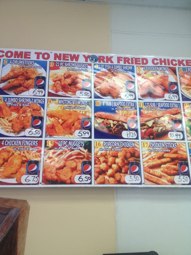 Menu at New York Fried Chicken restaurant, Edgewood, Pulaski Hwy