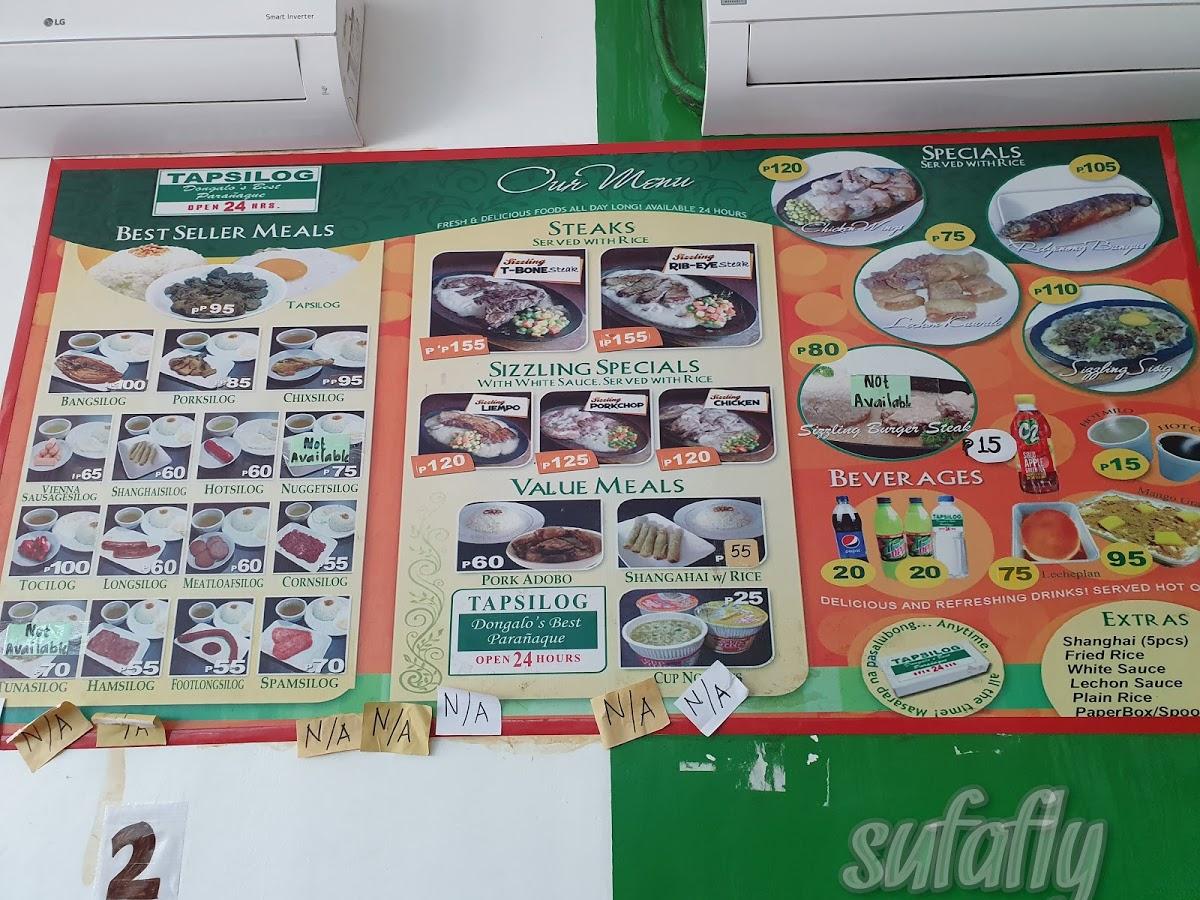 Menu at TAPSILOG,Dongalo's Best, Paranaque restaurant, Imus