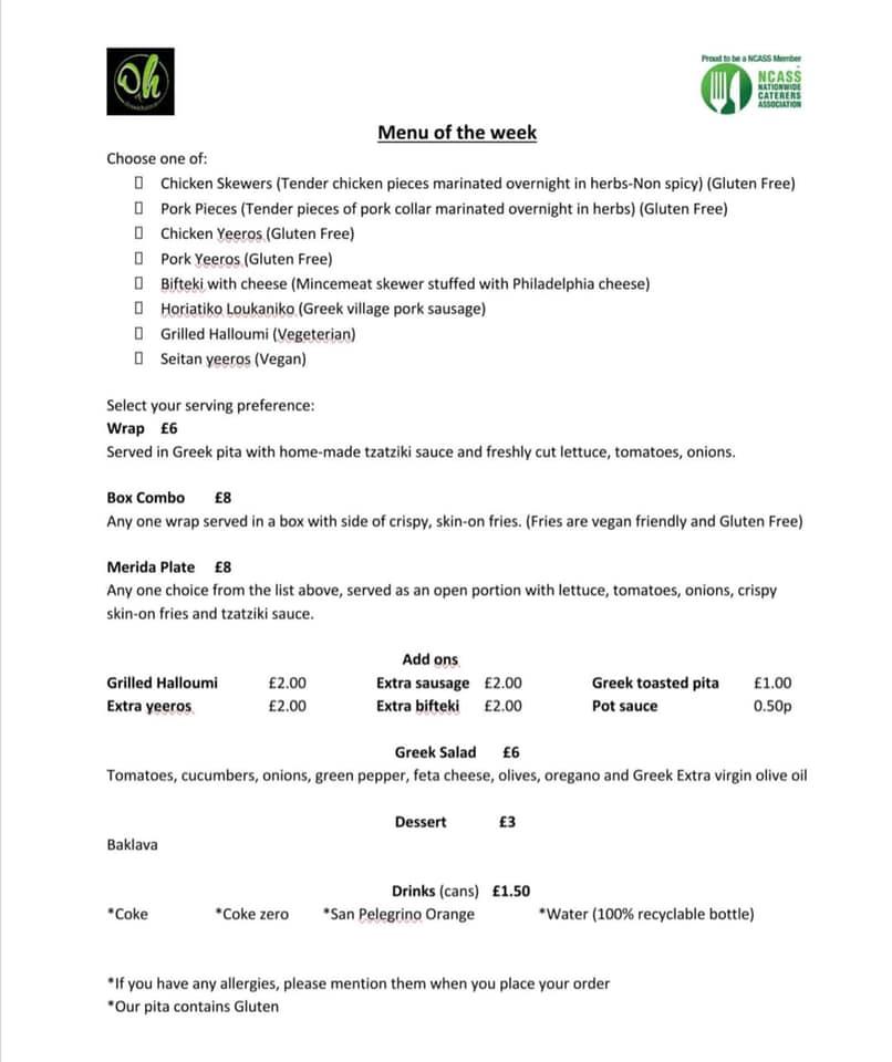 Menu at The Garibaldi pub & bar, Wooburn Green, Hedsor Rd