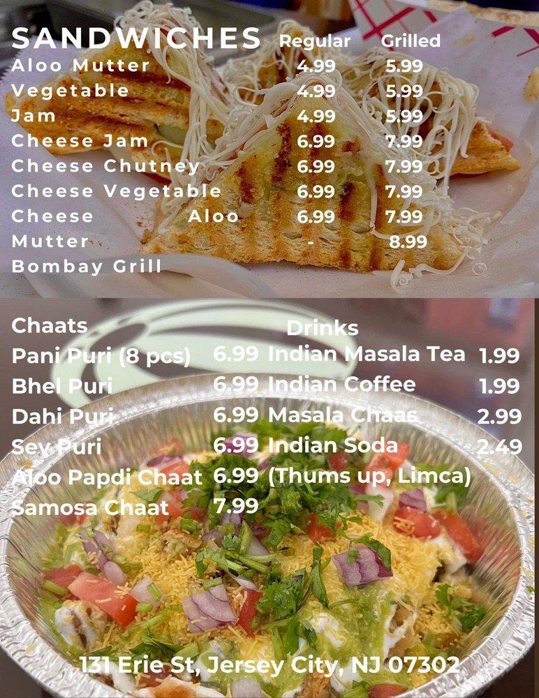 Menu at Bombay vada house restaurant, Jersey City