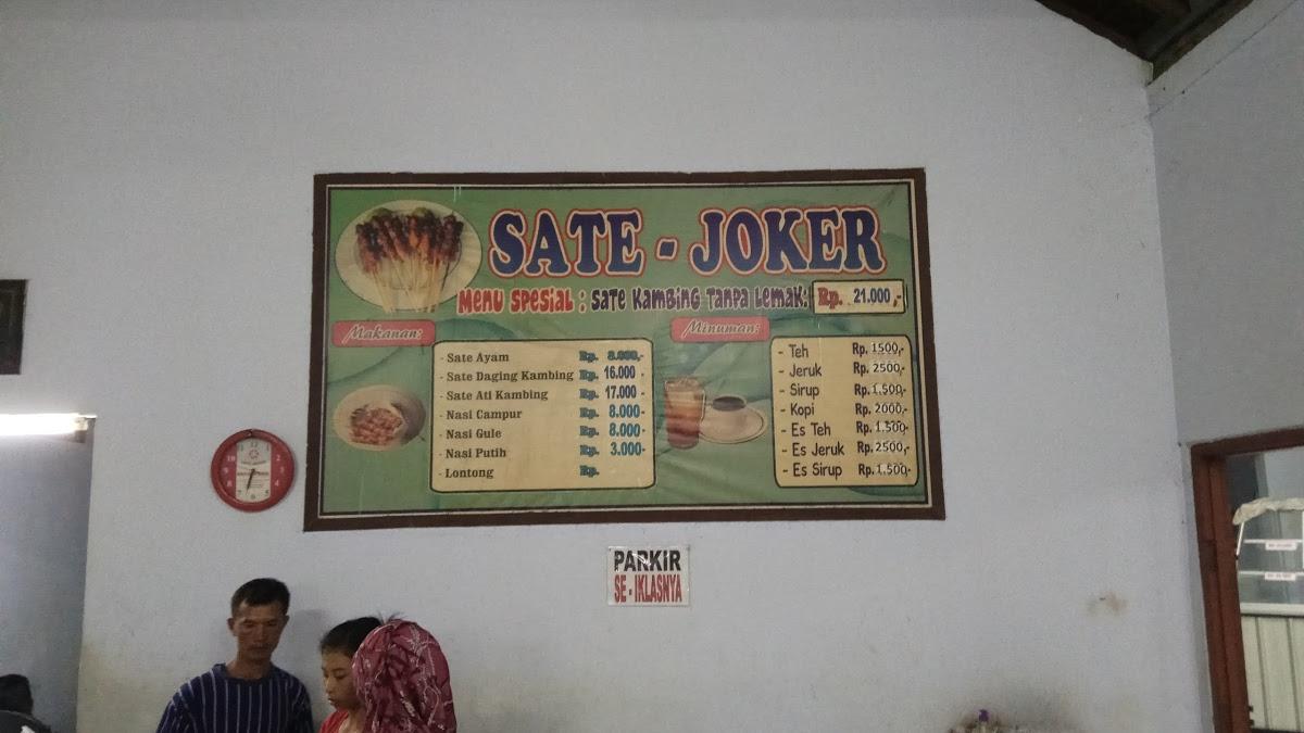 Menu at Joker Sate Dan Gule Kambing restaurant, Gedangsewu