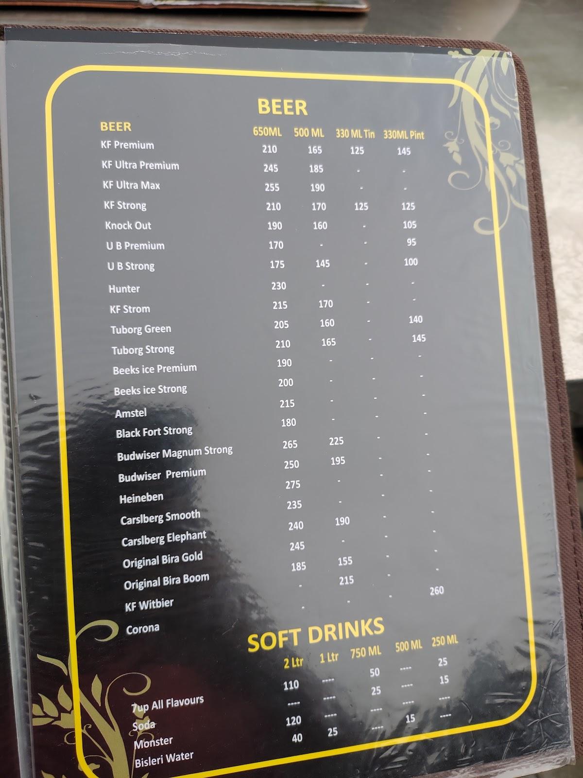 Menu at Kick Bunk Restaurant and Bar, Bengaluru