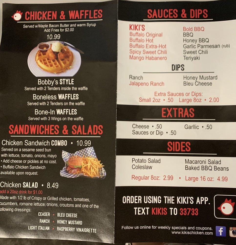 Menu at Kiki's Chicken Place restaurant, Sacramento, J St D
