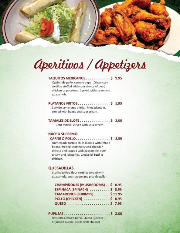 Menu at Loredo's Mexican Restaurant, Fort Washington