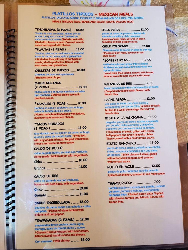 Menu at Real Colima 1 Restaurant, Pajaro