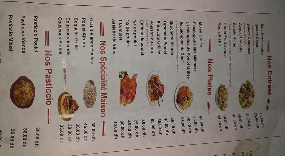 Menu at Restaurant Al Omda, Casablanca