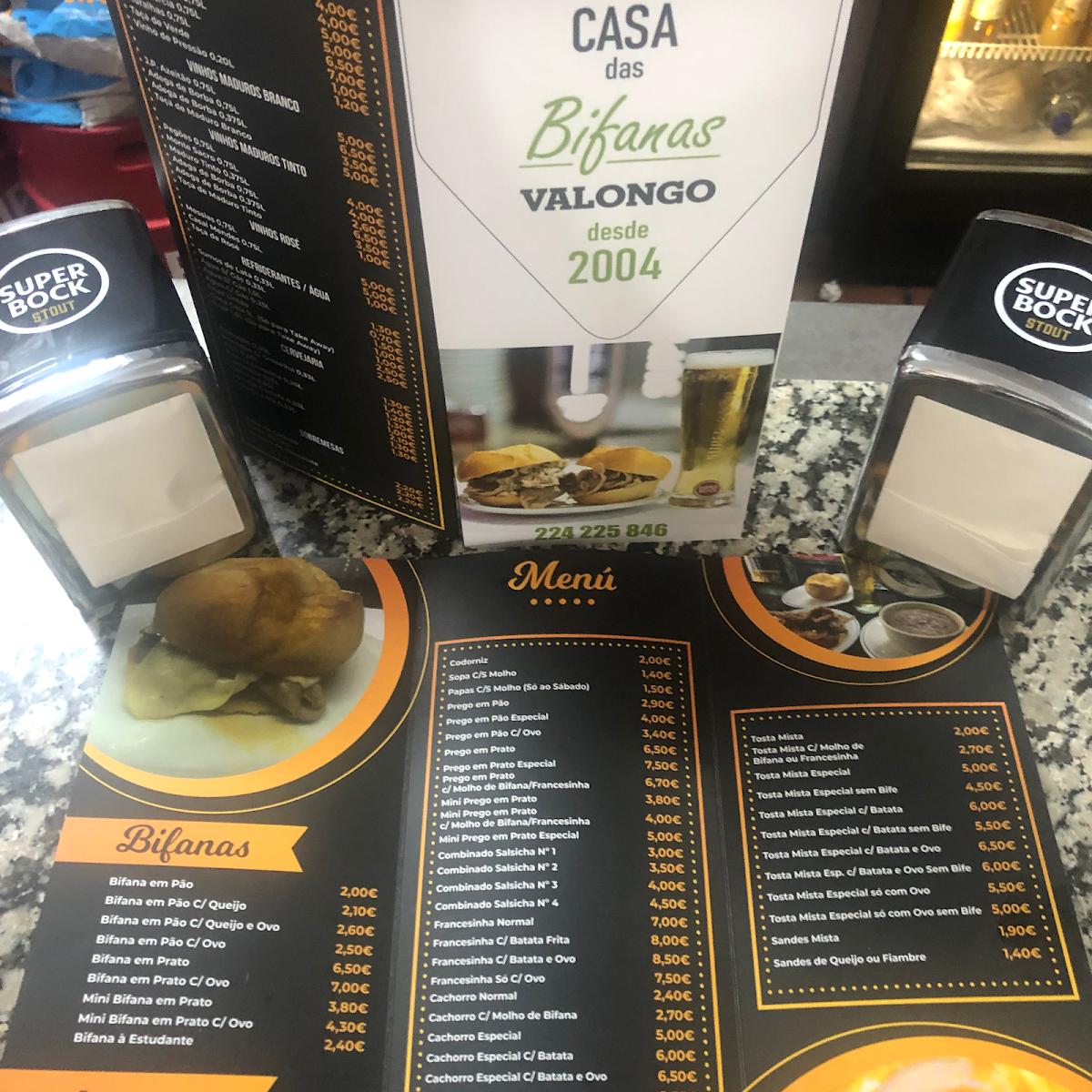 Menu em Casa das Bifanas restaurante, Valongo