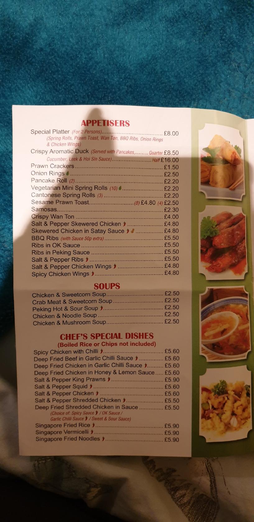 Menu at Mei Mei restaurant, Moorends