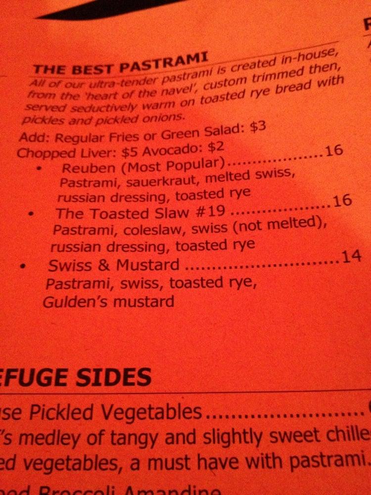 Menu at The Refuge (San Carlos) pub & bar, San Carlos