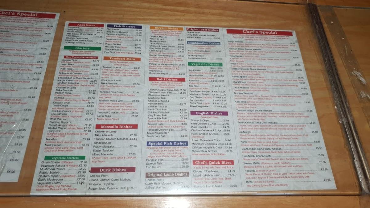 Menu at Balti Queen fast food, Birmingham, 136 Bromford Dr