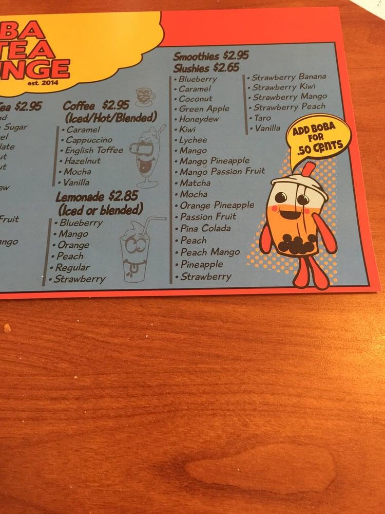 Menu at Boba Tea Lounge restaurant, Covina
