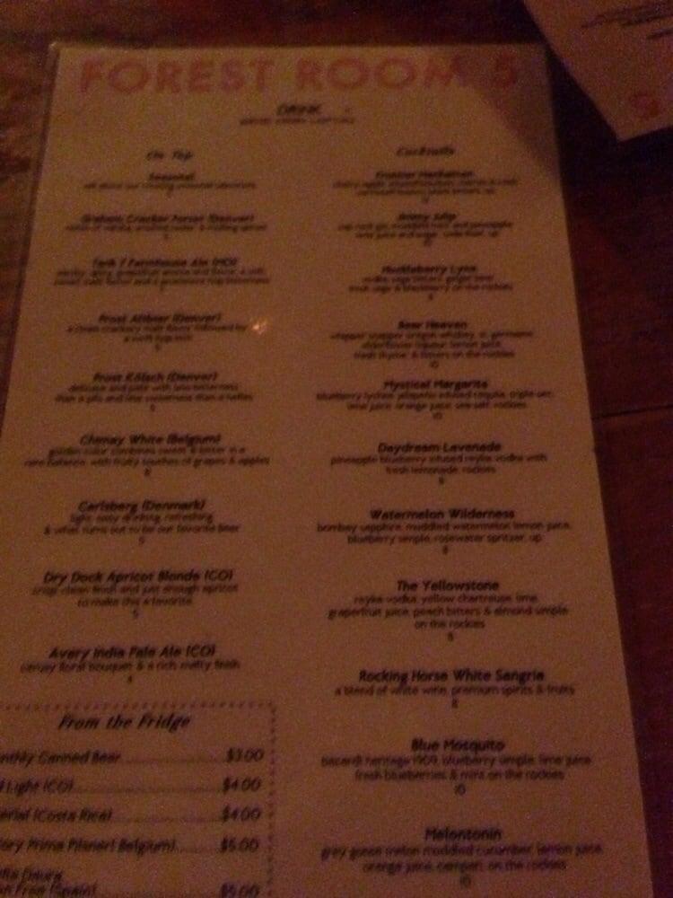 Menu at Forest Room 5 pub & bar, Denver