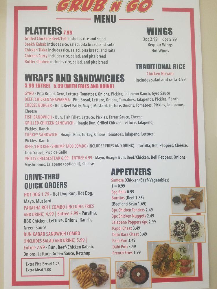 Carta del restaurante Grub N Go, Arlington