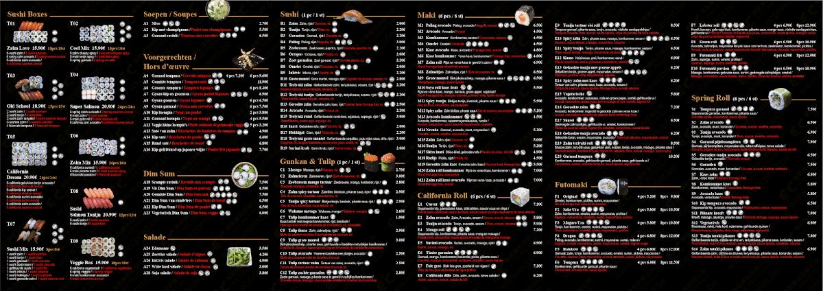 Menu at hoshi hoshi express, Vilvoorde