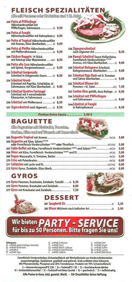 Speisekarte von Raja Rani restaurant, Sinzig