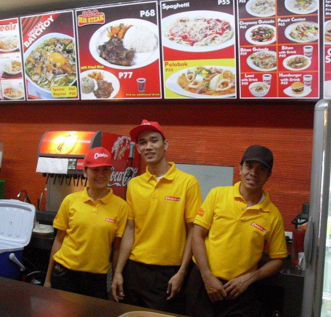 Menu at Chinky's restaurant, Bacolod, Araneta Ave