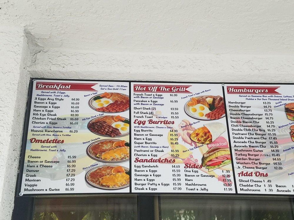Menu at Connal's restaurant, Pasadena