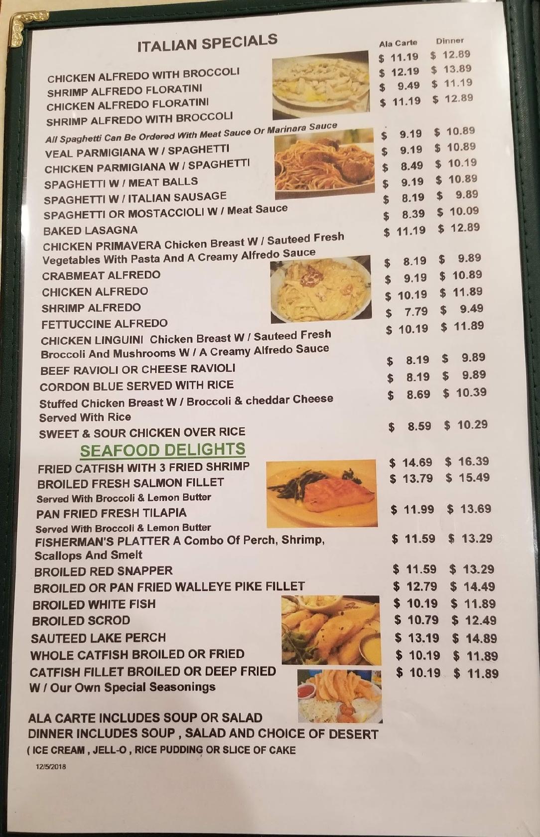 Menu at New Petros Restaurant, Hammond