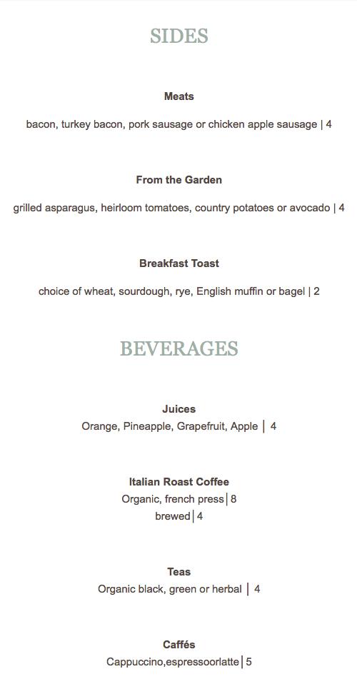 Menu at Poolside Bar & Café at Ponte Vineyard Inn, Temecula