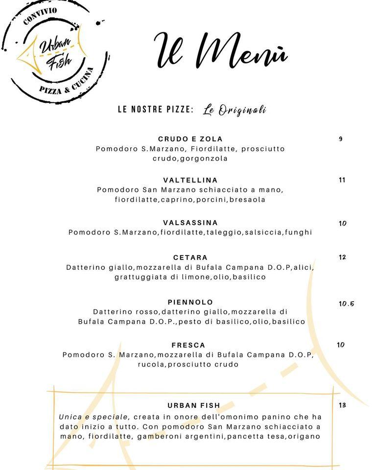 Menu da Urban Fish ristorante, Dervio