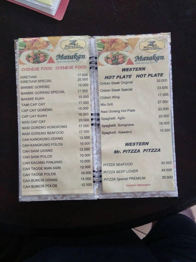 Menu at WAROENG WAKUL KEPANJEN, Kepanjen