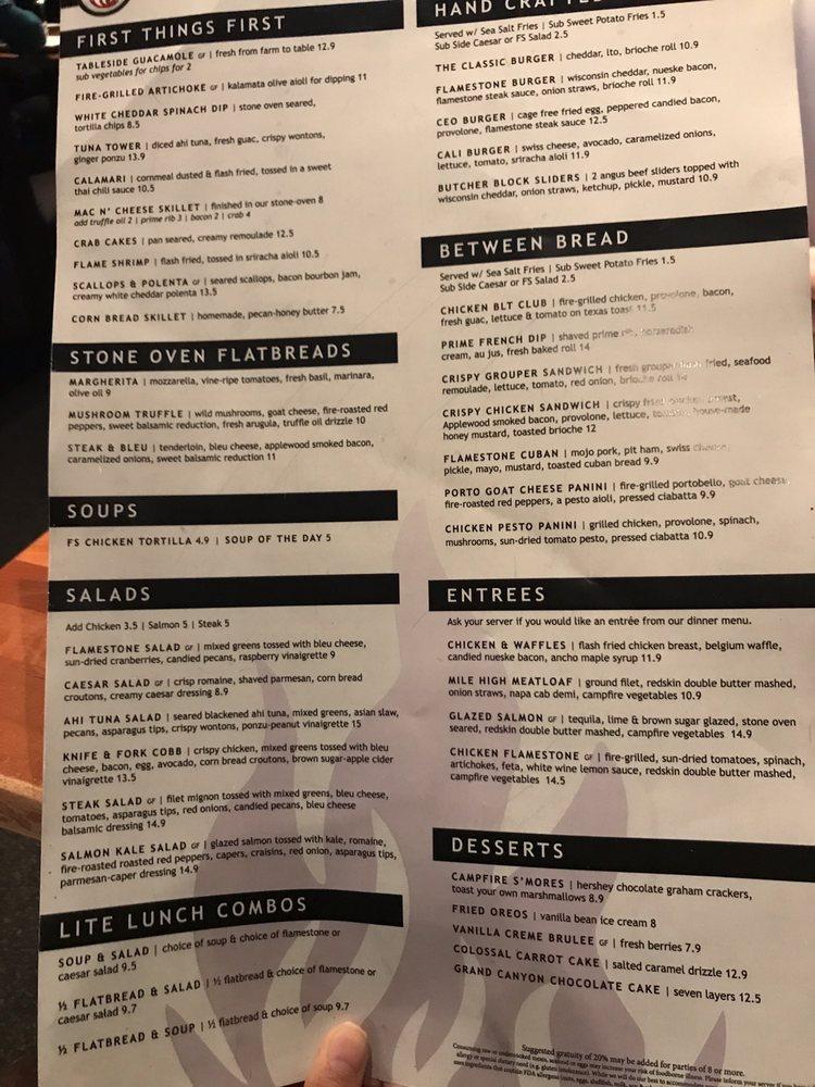 Menu at Flamestone American Grill pub & bar, Oldsmar