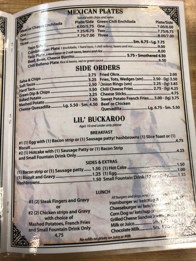 Menu at Mom's Cafe, Clovis