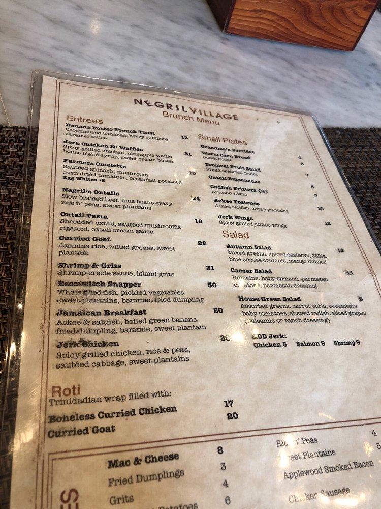Menu at Negril ATL pub & bar, Atlanta