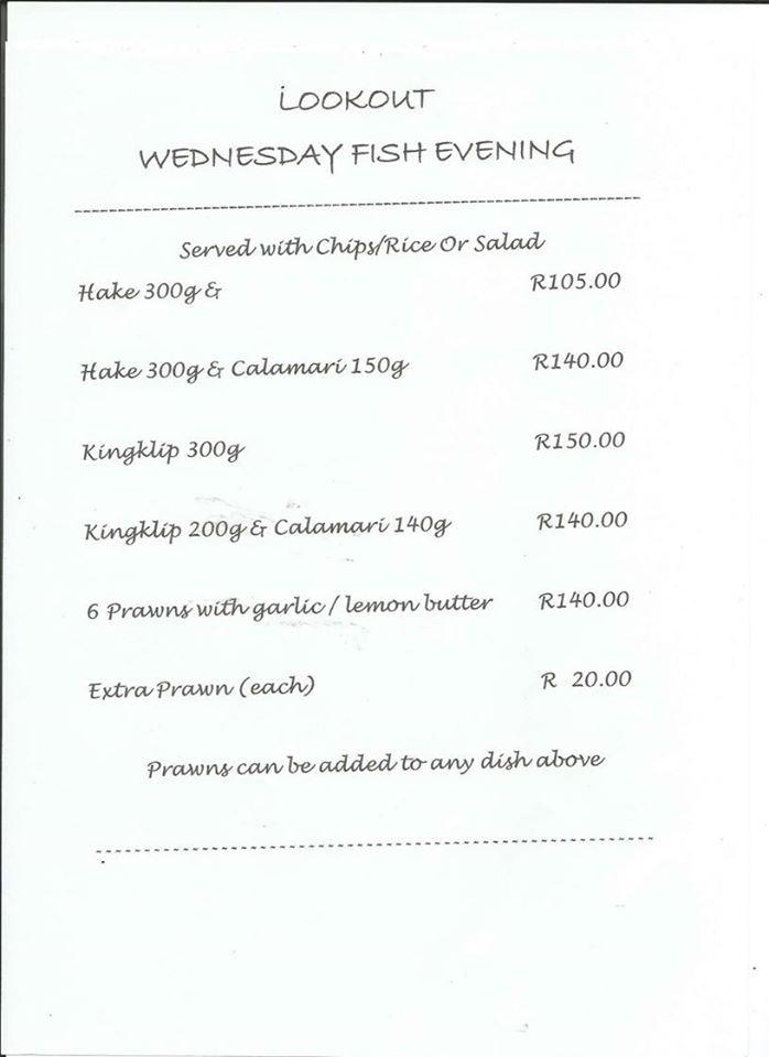 Menu at The Kirkwood Lookout - Lodge / Chapel, Kirkwood