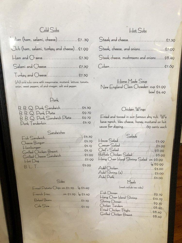 Menu at Island Outpost restaurant, USA, W Ozello Trail