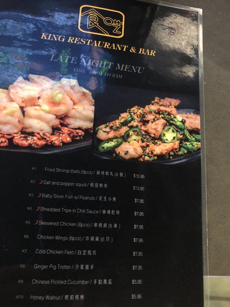 Menu at King Restaurant & Bar, Honolulu